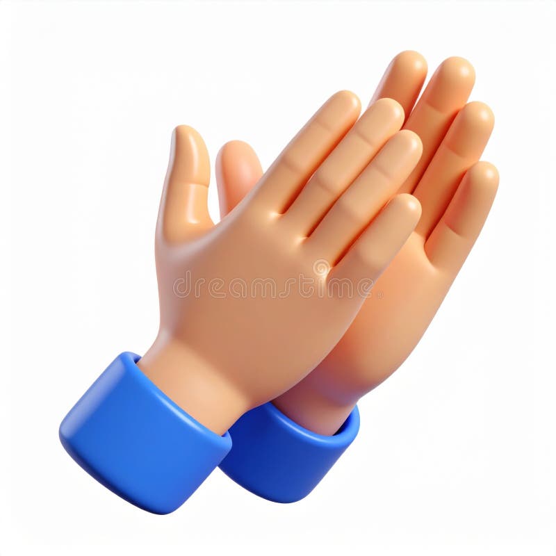 3D Render of Clapping Hands Cartoon Illustration Stock Illustration ...