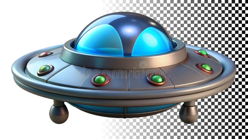 Stylized Alien Spaceship UFO Hovering Abstract Space Design Png ...