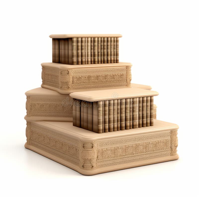 3d Render of Classical Architecture Style Bookcase with Ottoman ...