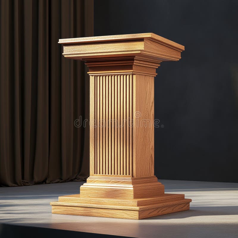 3d Render of a Classical Column on a Stage with a Black Background ...