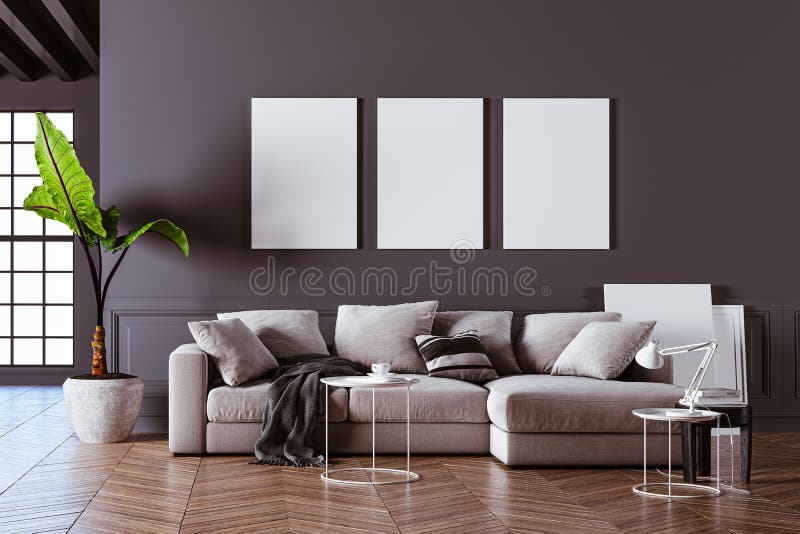 3d Render of Clean Interior with Stock Illustration - Illustration of ...