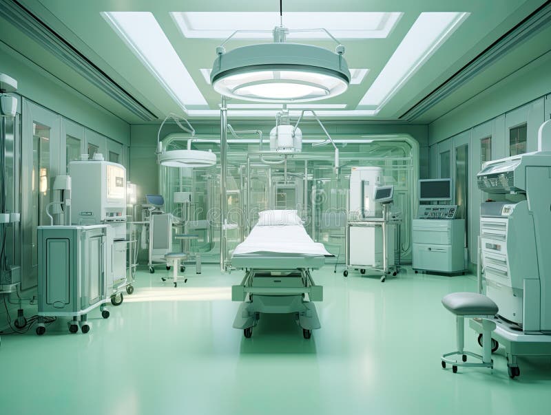 3D Render of Clean Light Hospital Operating Room Interior. Generative ...