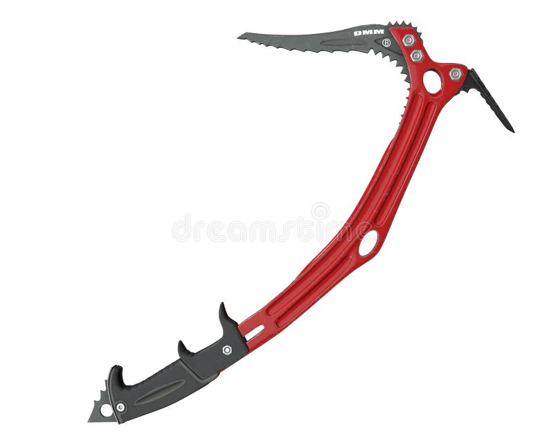3D Render of Climbing Equipment - Red Colored Ice Axe, Isolated on ...