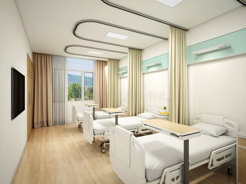 3d Render of Clinic Interior Stock Illustration - Illustration of ...