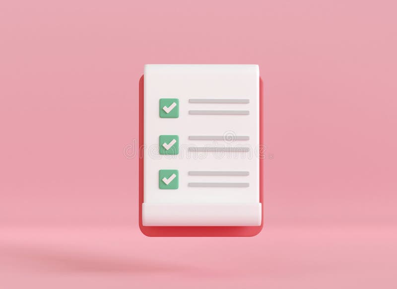 3D Paper Clipboard Holder with Checklist Symbol Stock Vector ...