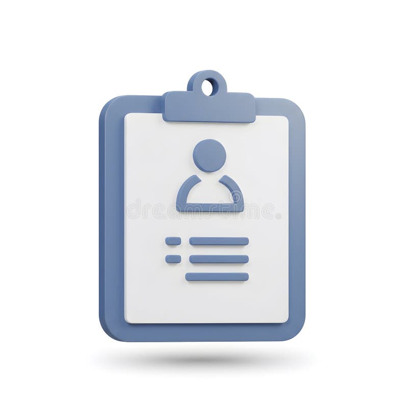 3D Render of a Clipboard Icon: Profile, Data, and User Information ...