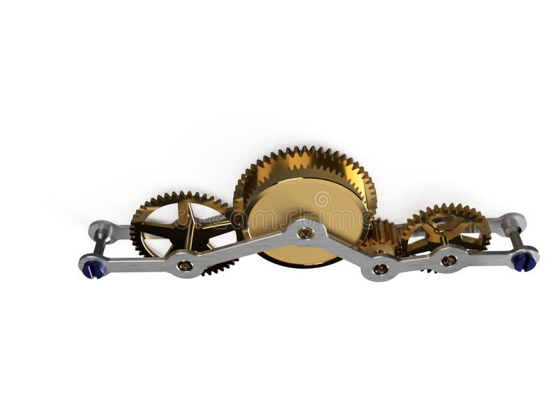 3D Render Clockwork Gear Train Cogs Stock Illustration - Illustration ...