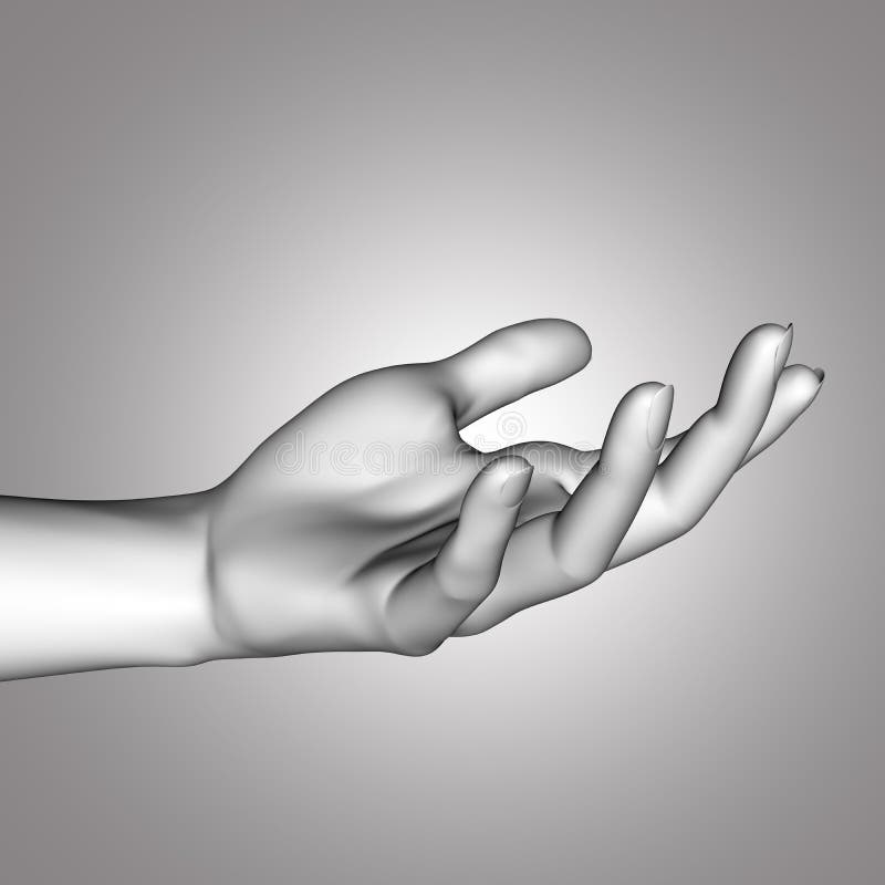 3D Close Up of a Female Hand Stock Illustration - Illustration of pose ...