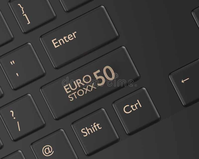 3d Render of Computer Keyboard with EURO STOXX 50 Index Button Stock ...