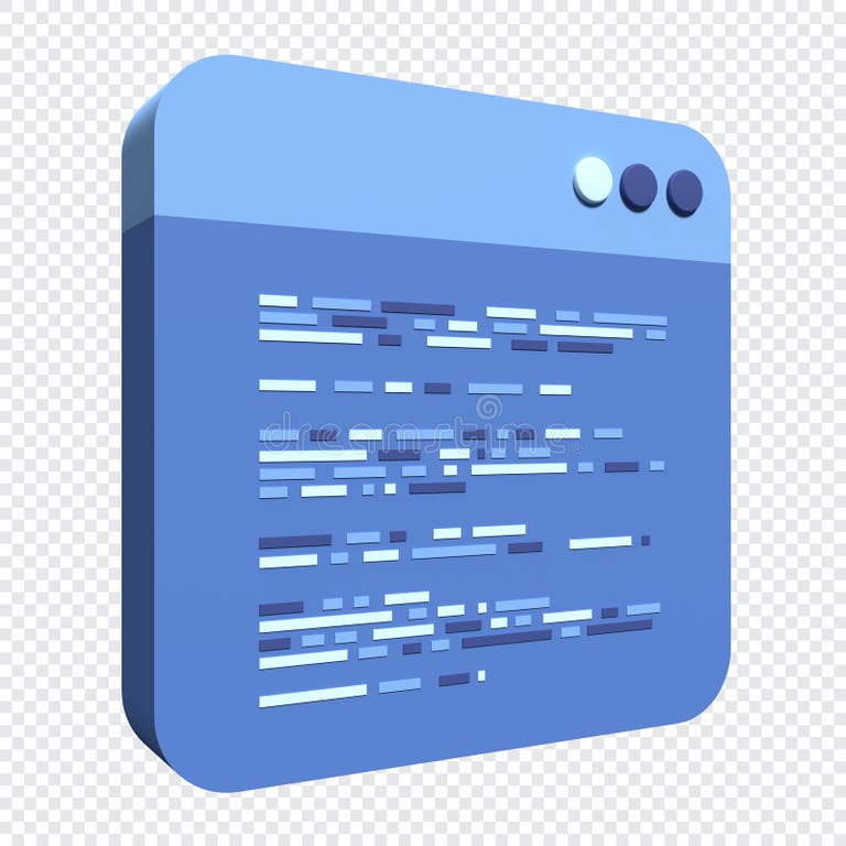 3d Render Coding Icon. Coding Screen 3d Rendering. Programming with Syntax Code Stock Photo ...