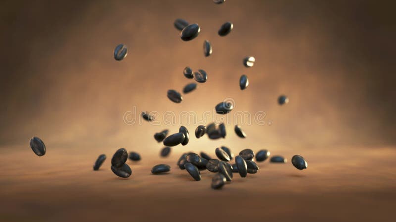 3d Render of Coffee Beans Falling in Slow Motion Stock Footage - Video ...