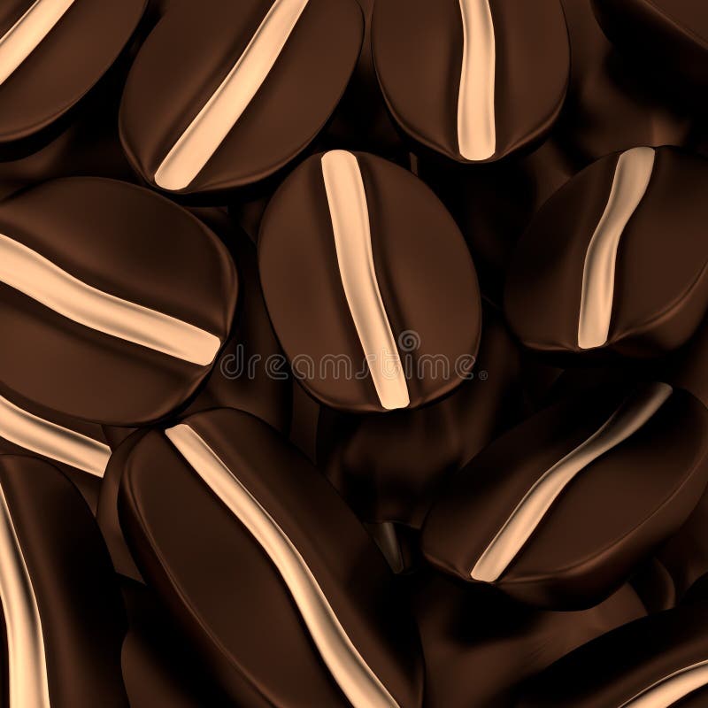 3d render of coffee beans stock illustration. Illustration of coffee ...
