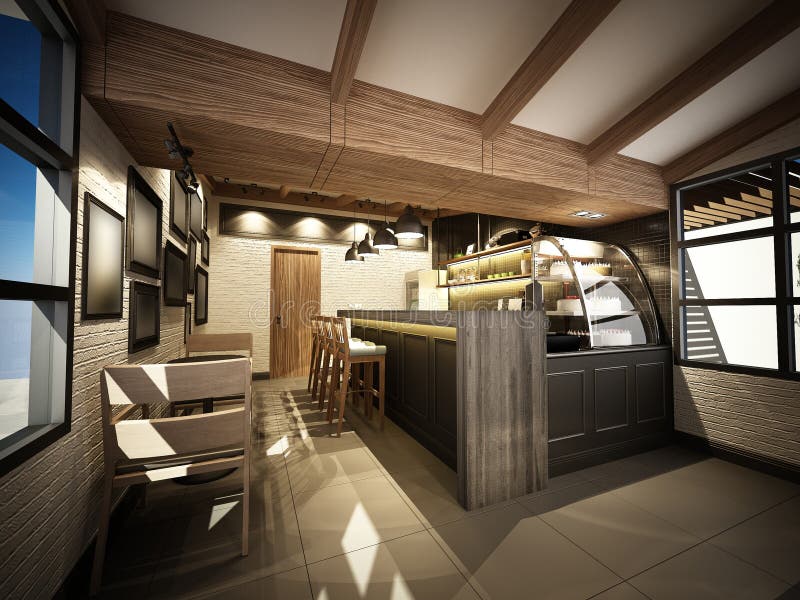 3d Render of Coffee Shop ,3dwire Frame Render Stock Image - Image of ...