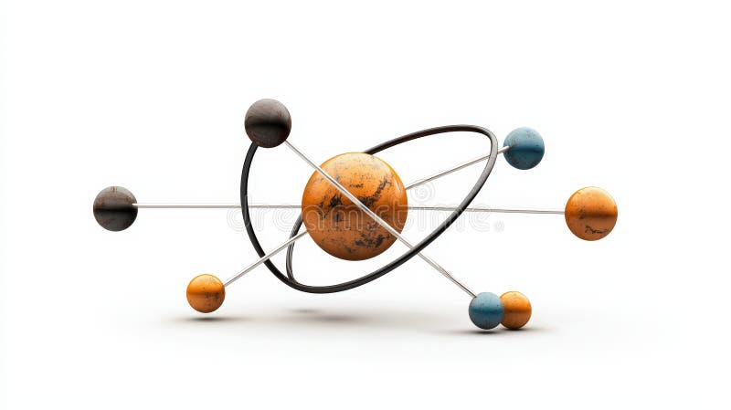 3D Render of a Colorful Atom Model with Planetary Orbs Ideal for ...