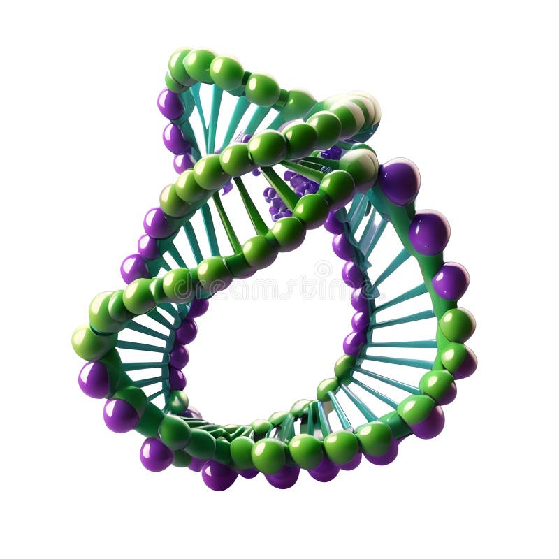 A 3D Render of a Colorful DNA Double Helix Molecular Structure: Genetic ...