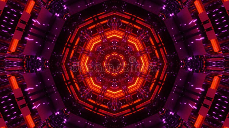 3d Render of Colorful Geometric Lights Stock Illustration ...