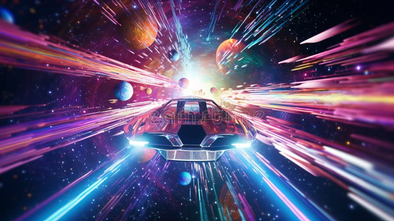 A 3d Render of a Colorful Hyper Space Voyage Stock Illustration ...