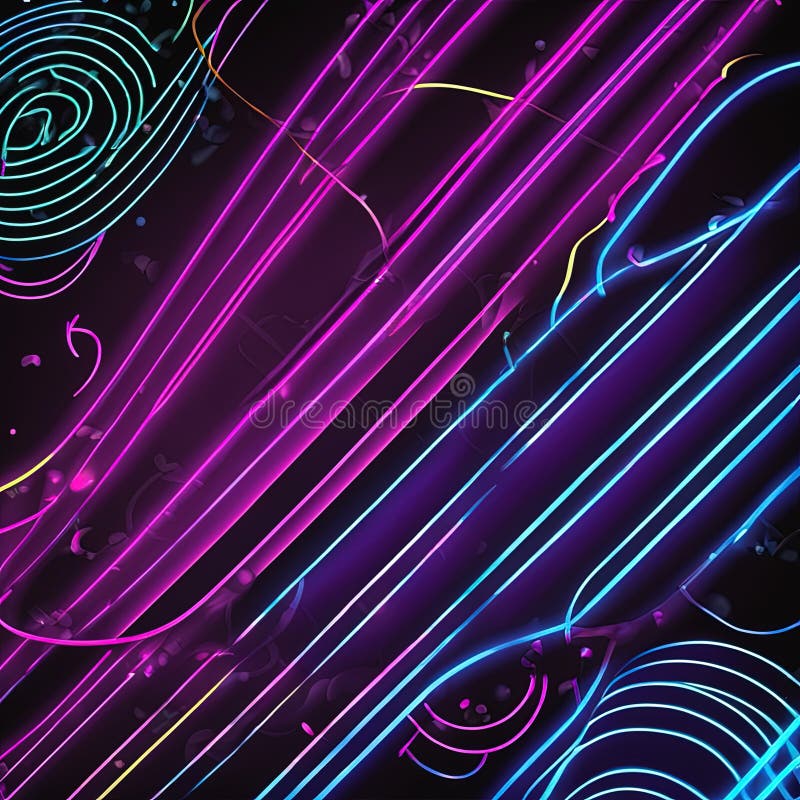 3d Render of Colorful Neon Light Lines with Glowing Neon Lines ...
