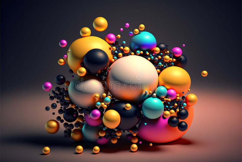 3d Render of Colorful Spheres Modern Background, Abstract, Colors Stock ...