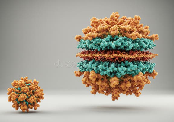 3D Render of Complex Protein Molecular Structure Stock Illustration ...