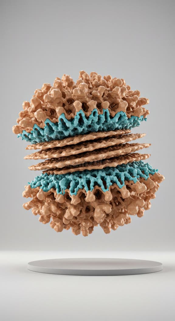 3D Render of Complex Protein Molecular Structure Stock Illustration ...