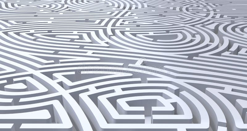Complicated Maze Shows Complexity And Challenges Stock Illustration ...