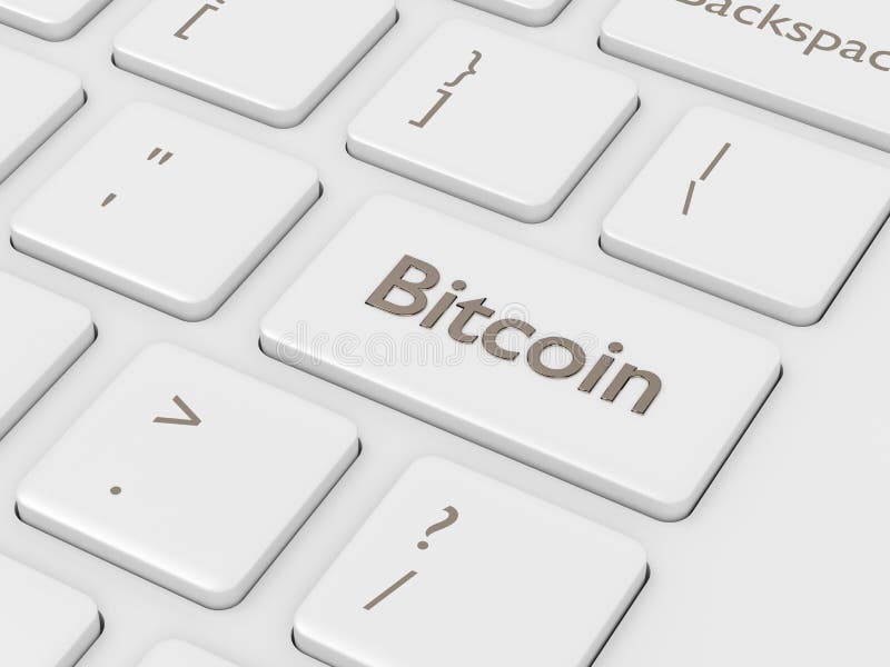 3d Render of Computer Keyboard with BITCOIN Button Stock Illustration ...