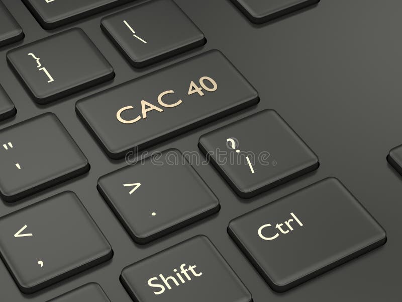 3d Render of Computer Keyboard with CAC 40 Index Button Editorial ...