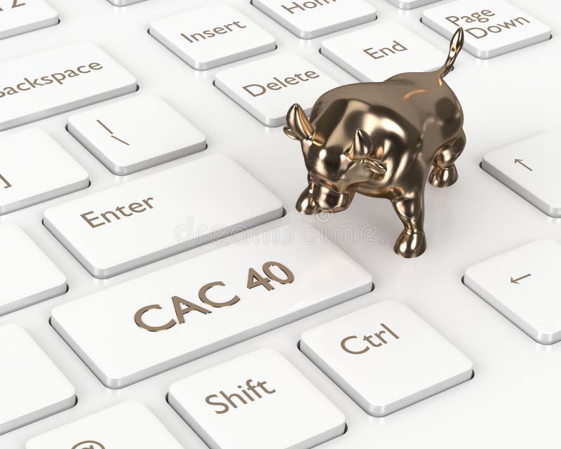 3d Render of Computer Keyboard with CAC 40 Index Button Editorial Stock ...