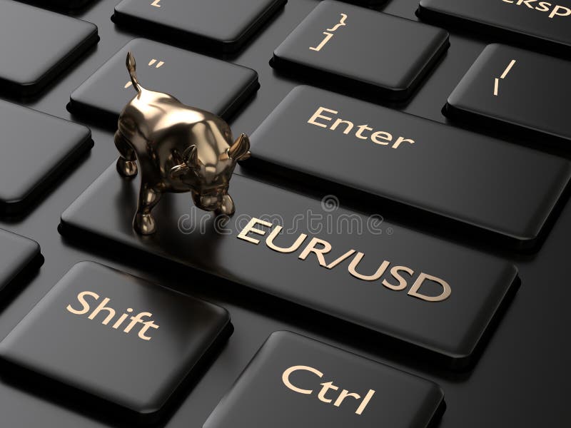 3d Render of Computer Keyboard with Euro and Dollar Button Stock ...