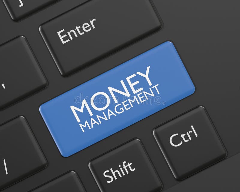 3d Render of Computer Keyboard with MONEY MANAGEMENT Button Stock ...