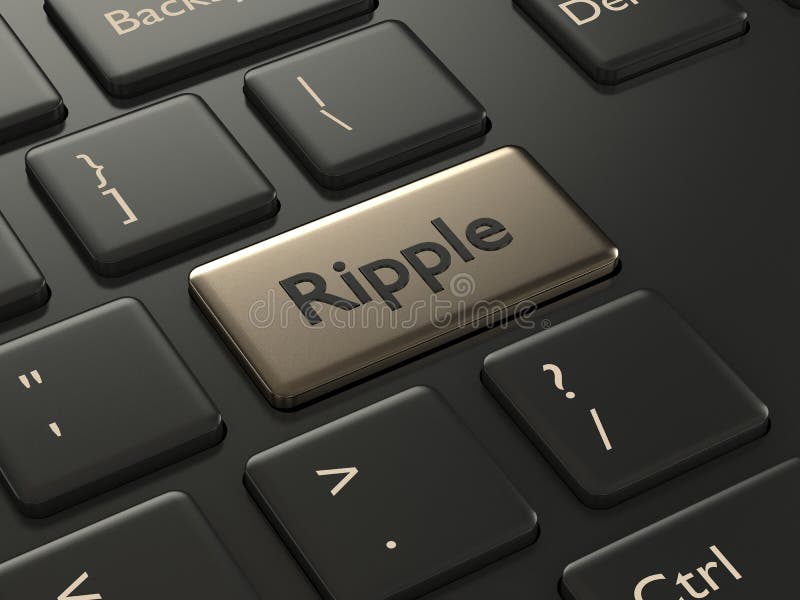 3d Render of Computer Keyboard with Ripple Button Stock Illustration ...