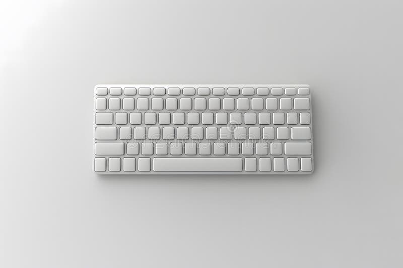 3D Render of Computer Keyboard on White Background, Top View Stock ...