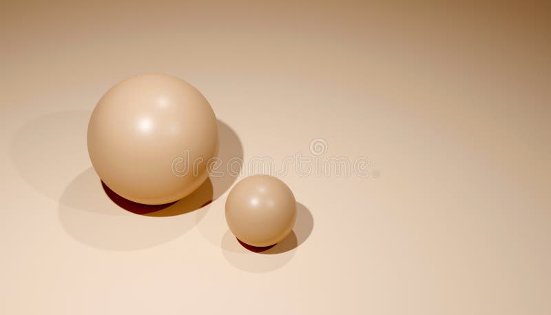 3d Render Concept of a Big and Small Sphere.Digital Image Illustration ...