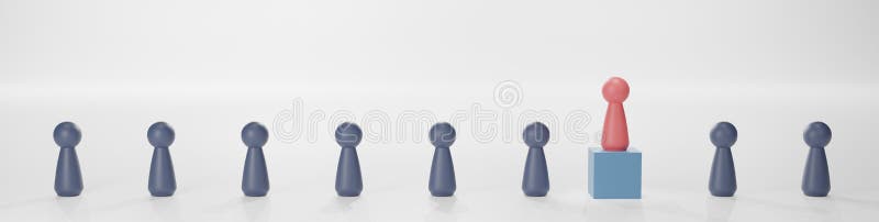 3D Render. Concept Leader of the Business Team Indicates, Leadership ...