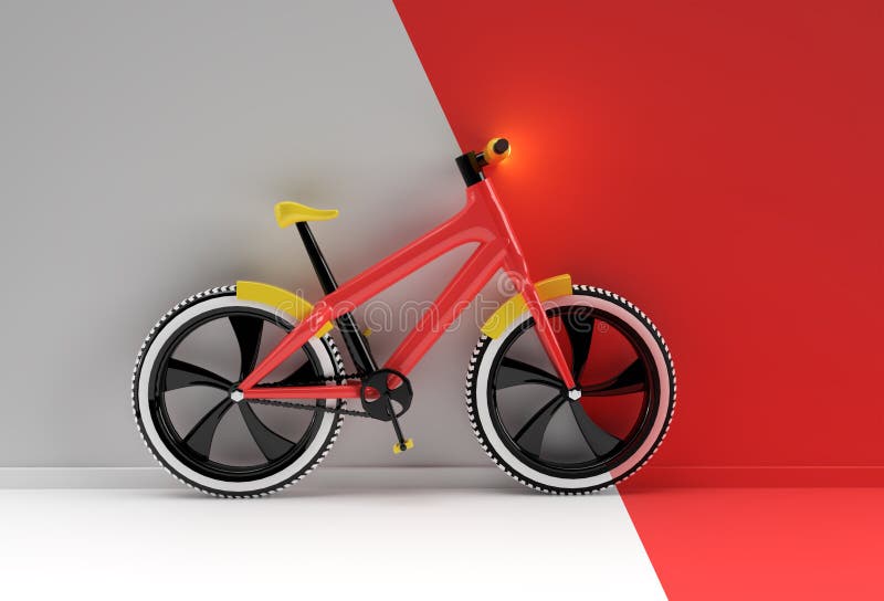 3D Render Concept of Modern Cycling 3D Art Design Illustration Stock ...