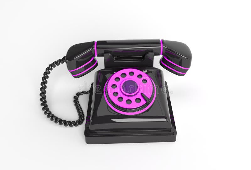 3D Render Concept of Old Telephone 3D Art Design Illustration Stock ...