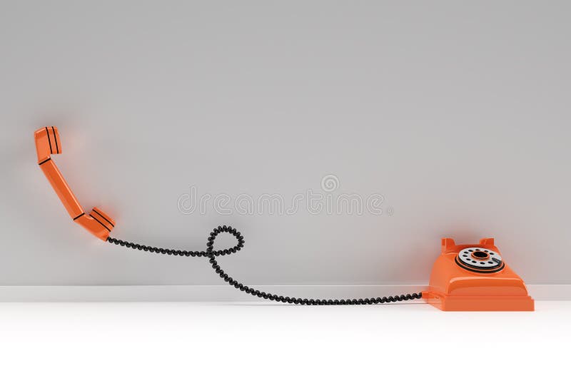 3D Render Concept of Old Telephone 3D Art Design Illustration Stock ...