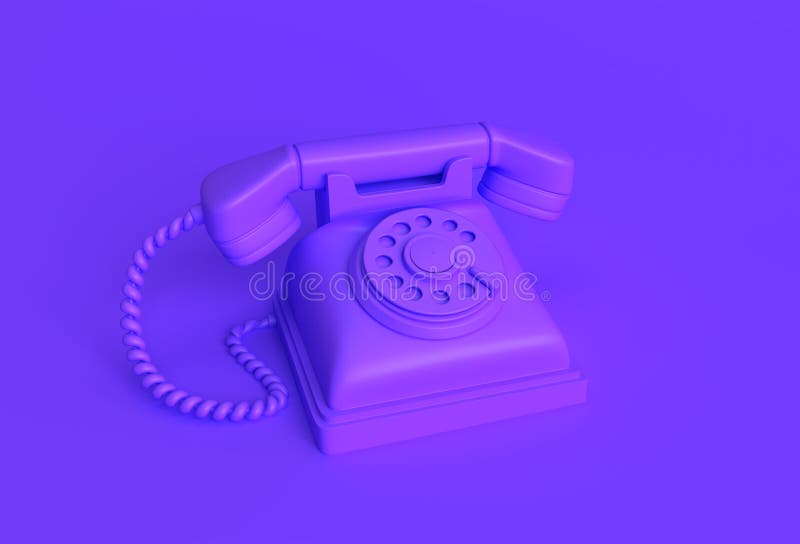 3D Render Concept of Old Telephone 3D Art Design Illustration Stock ...