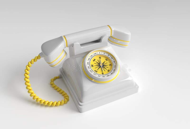 3D Render Concept of Old Telephone 3D Art Design Illustration Stock ...