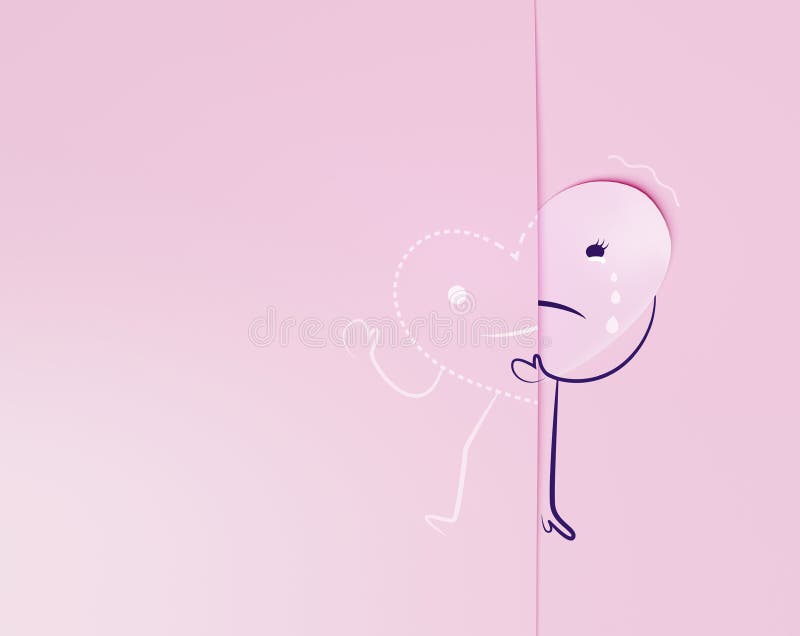 3D Render of Concept Time To Say Goodbye. Heart Saying Goodbye To Sad ...