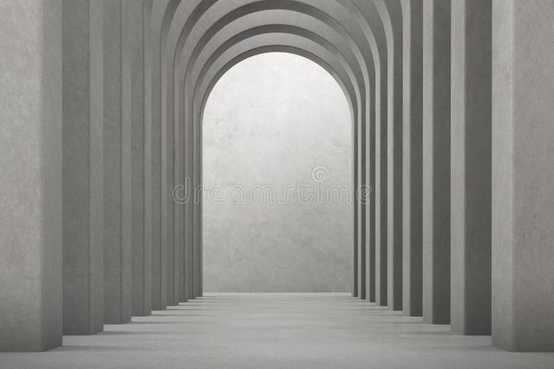 3d render of concrete arch stock illustration. Illustration of travel ...