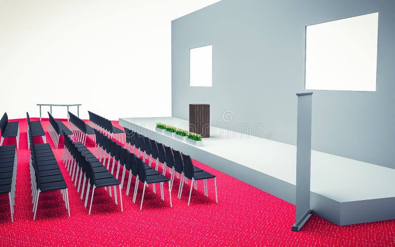 3d Illustration of Conference Hall with Chairs Stock Illustration ...