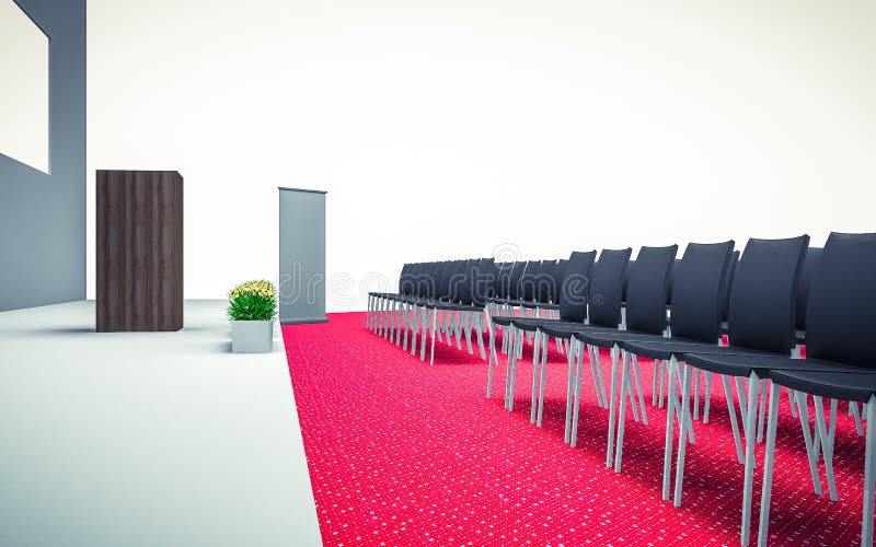 3d Illustration of Conference Hall with Chairs Stock Illustration ...