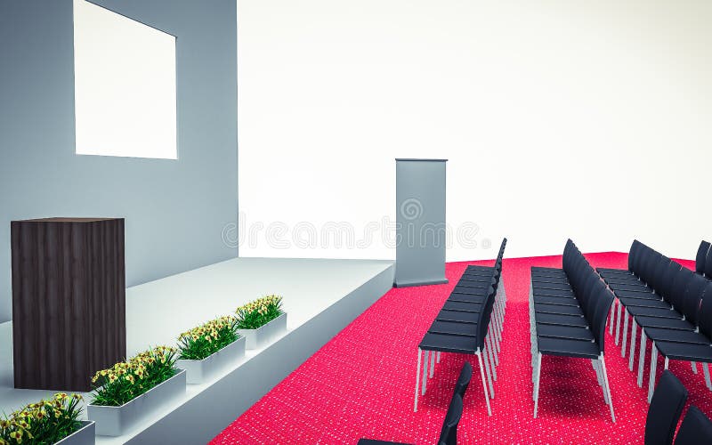 3d Illustration of Conference Hall with Chairs Stock Illustration ...