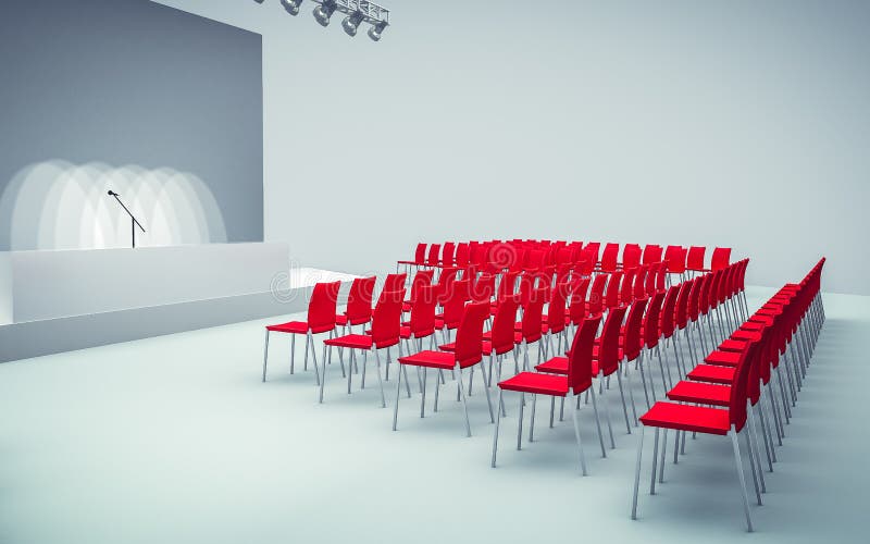 3d Illustration of Conference Hall with Chairs Stock Illustration ...