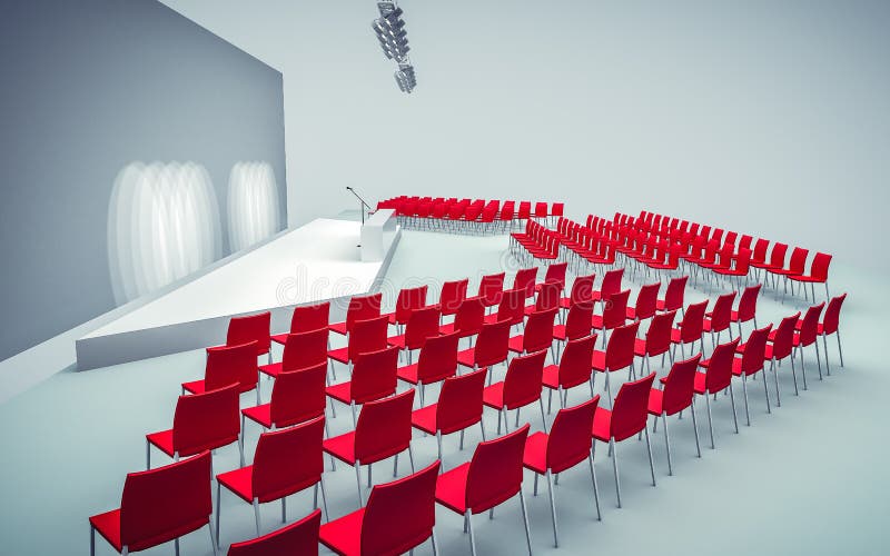 3d Illustration of Conference Hall with Chairs Stock Illustration ...