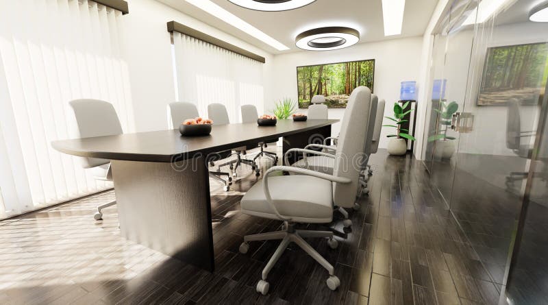 3D Render of Conference Room Stock Illustration - Illustration of ...