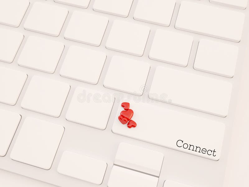 3d Render Connect Key Concept, for Dating Stock Illustration ...