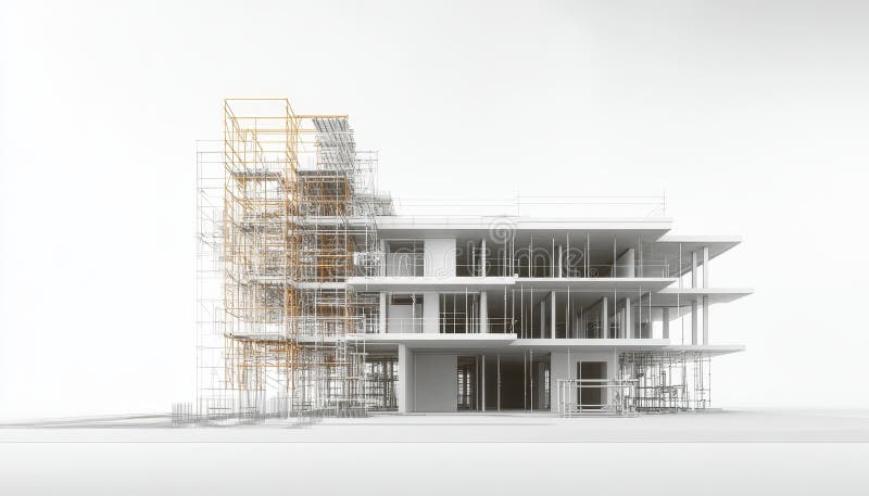 3d Render of a Construction Concept on a White Background Innovative ...